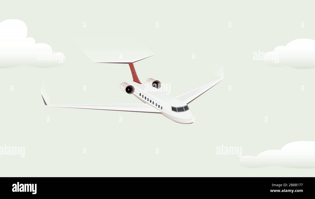 plane flies in the sky vector illustration Stock Vector Image & Art - Alamy