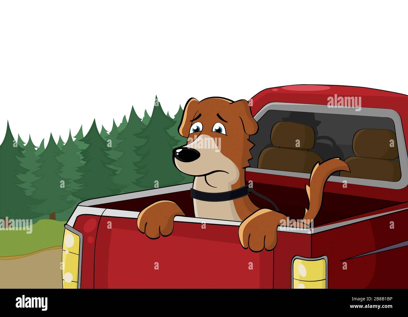 a Dogs Riding in Pickup Truck illustration Stock Photo - Alamy