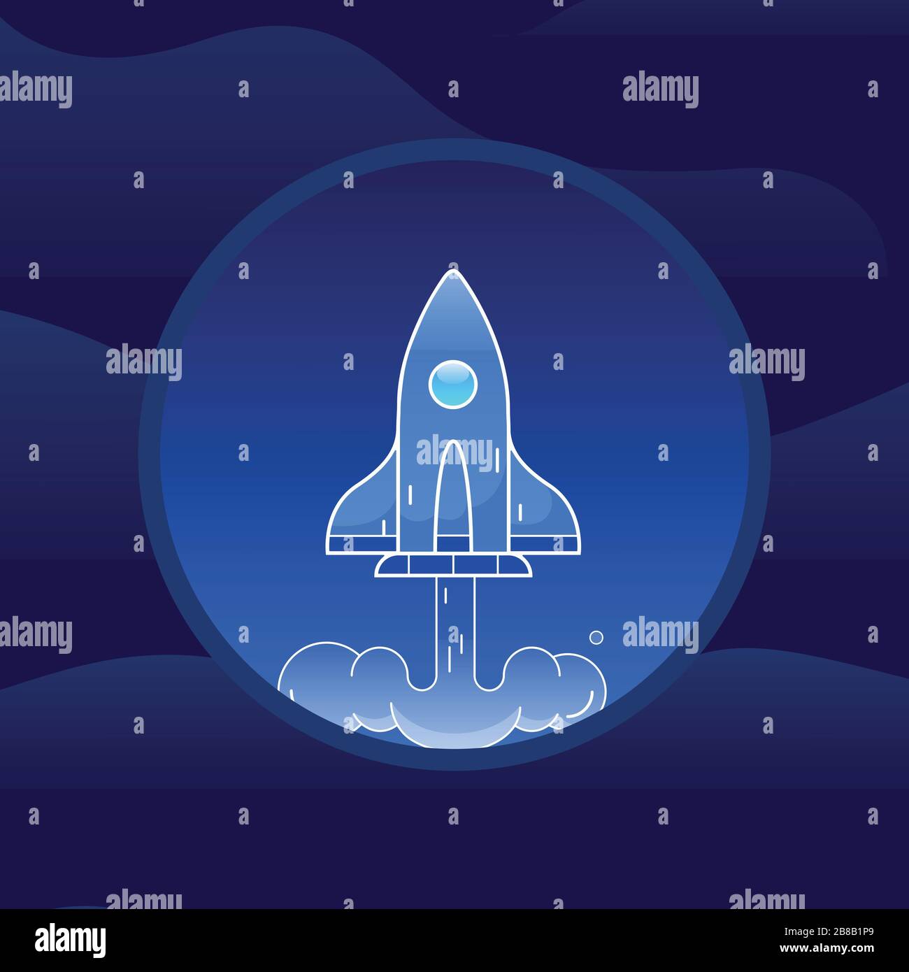 rocket blue logo and icon vector Isolated image Stock Vector Image ...