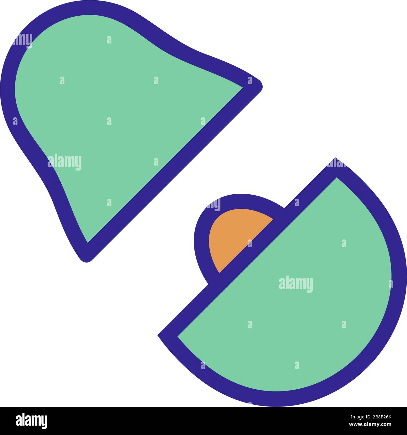 avocado cut icon vector outline illustration Stock Vector Image & Art ...