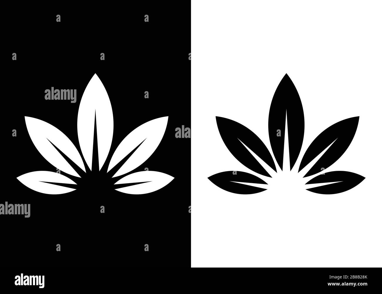 Weed Leaf Vector Black