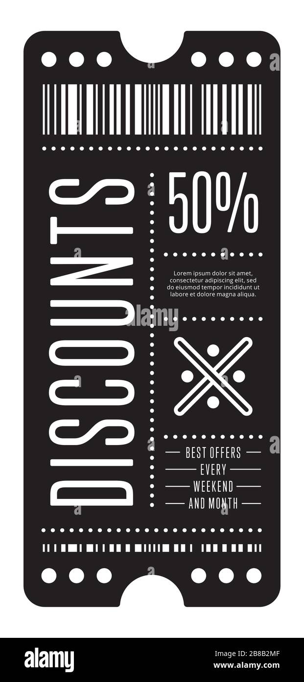 Black coupon Stock Vector Images - Alamy