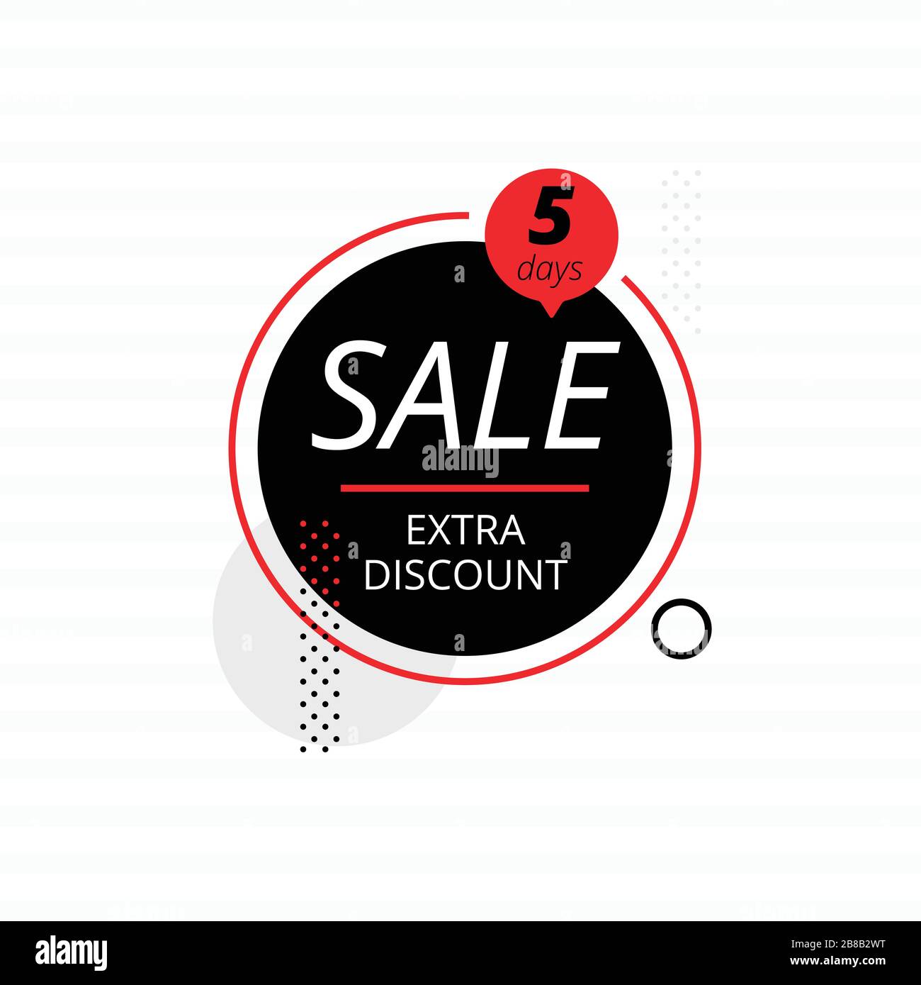 Black circle banner offering extra discount during 5 days of sale Stock ...