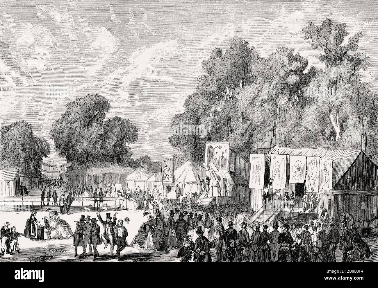 Fête de Saint-Cloud, the Saint-Cloud fair, France, 19th century Stock ...