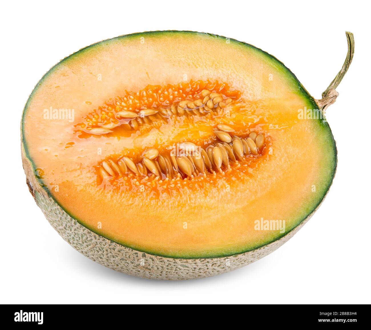 half melon isolated on white, melon clipping path Stock Photo - Alamy
