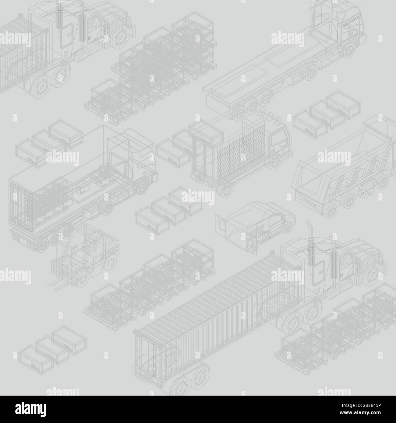 Draft design of delivery cargo trucks and packages Stock Vector Image ...