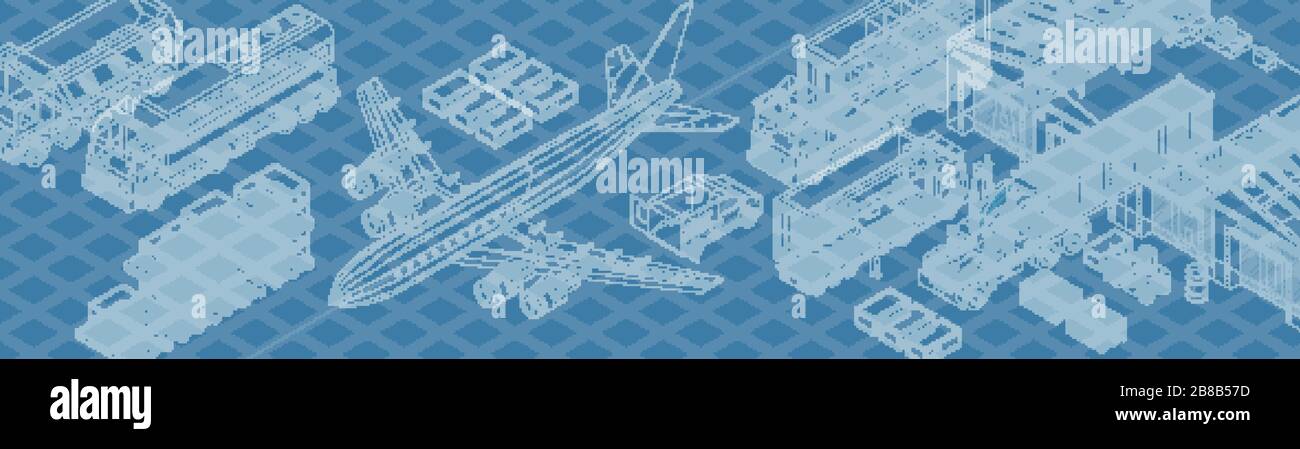 Vector blueprint of storage and various types of delivery system on ...