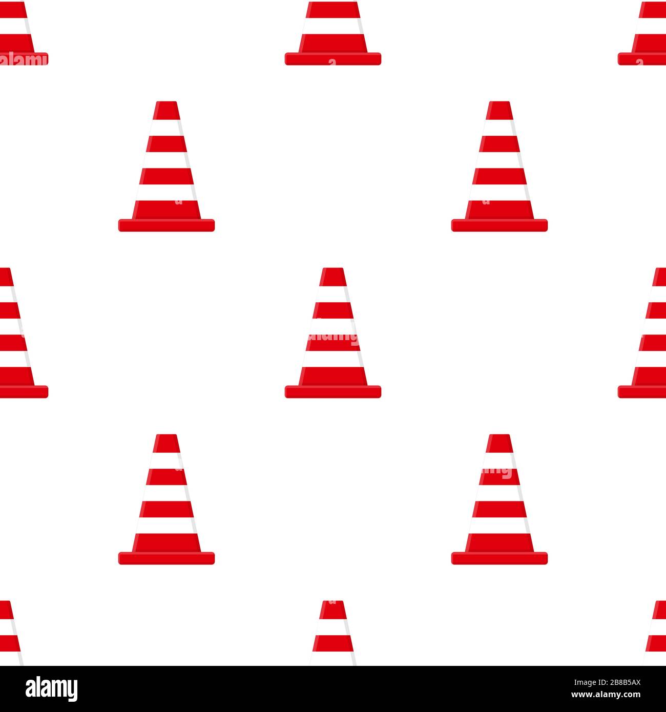 Seamless pattern with traffic cones isolated on white background ...