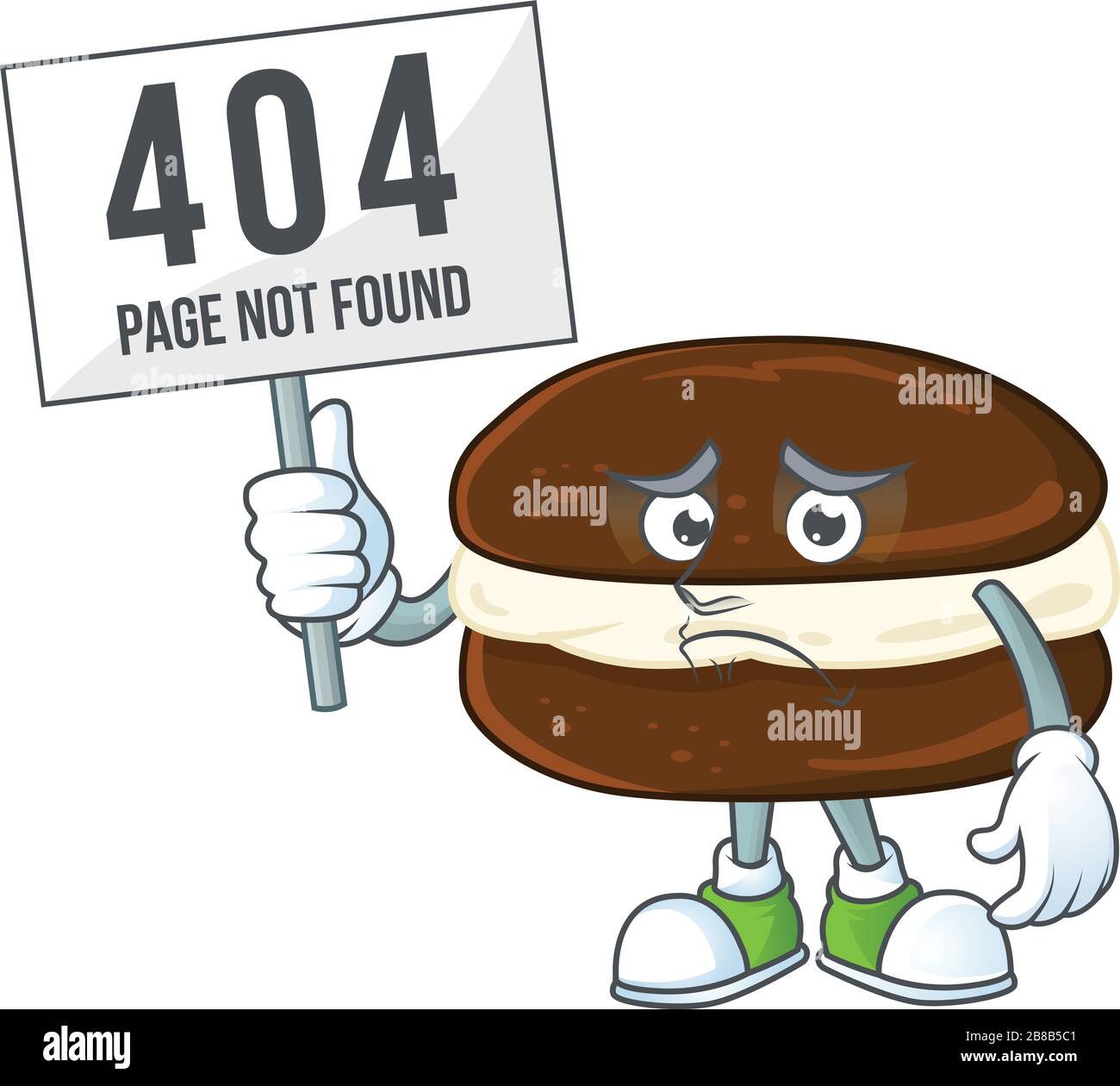 joyful cartoon character of whoopie pies elevate a board Stock Vector ...