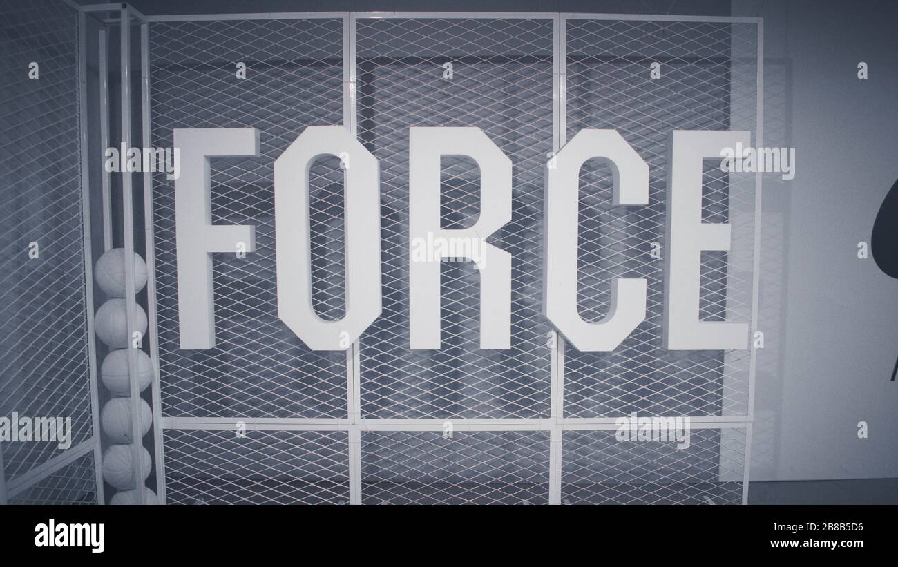 White force signage on a metal fence Stock Photo - Alamy