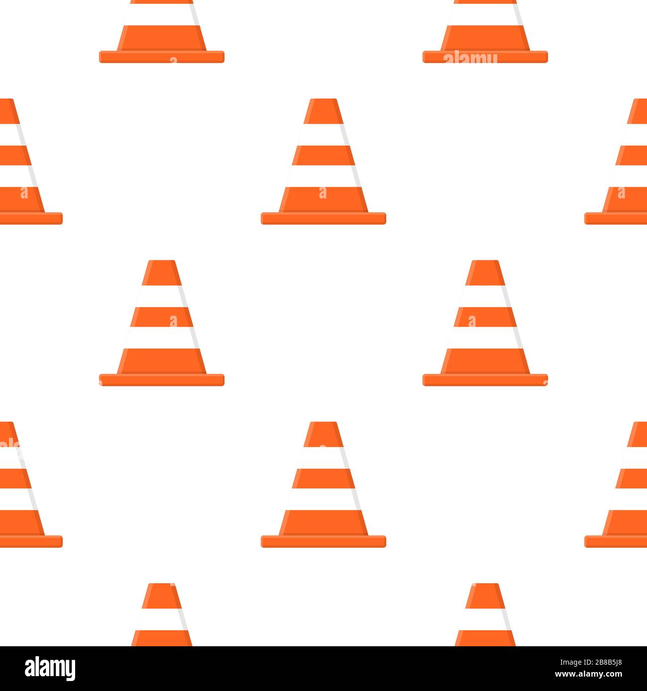 Seamless pattern with traffic cones isolated on white background ...