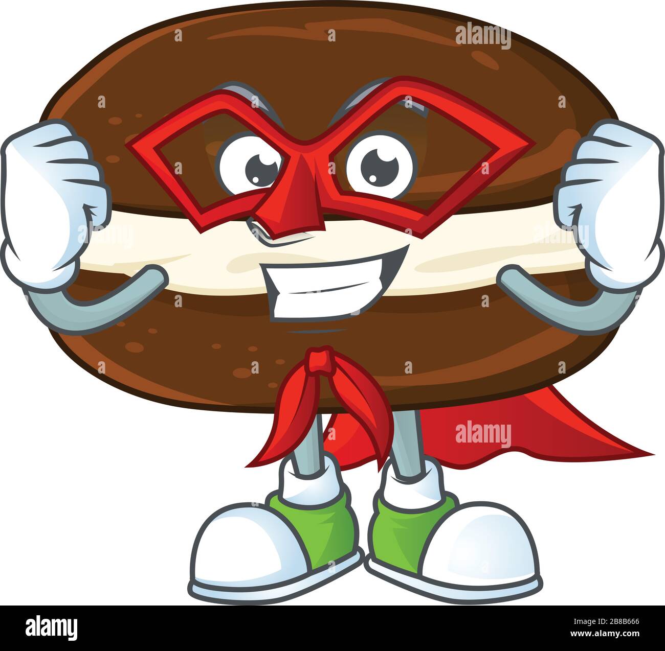 A picture of whoopie pies dressed as a Super hero cartoon character ...