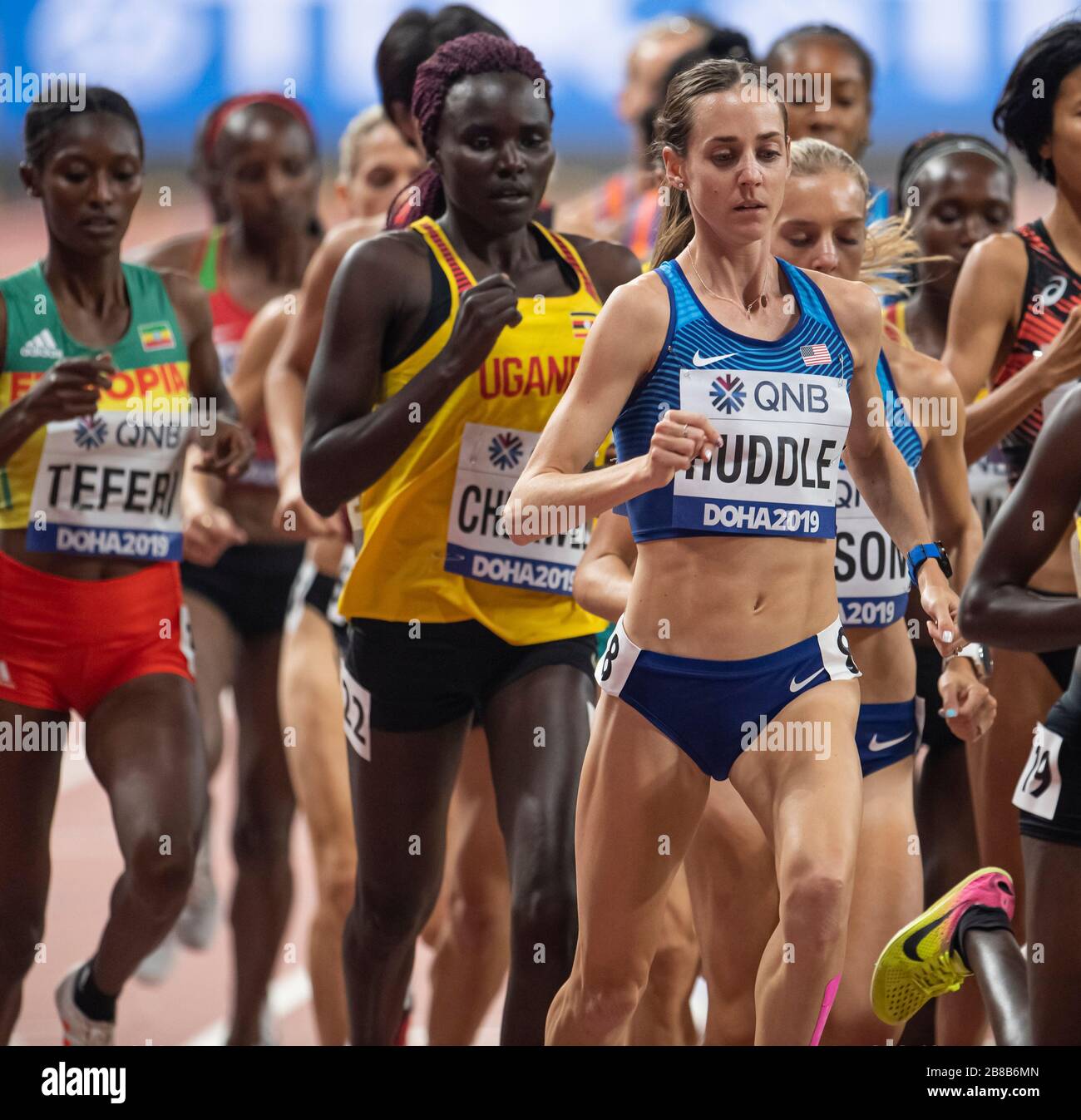 DOHA - QATAR - SEP 28: Molly Huddle (USA) competing in the Women's 10 ...