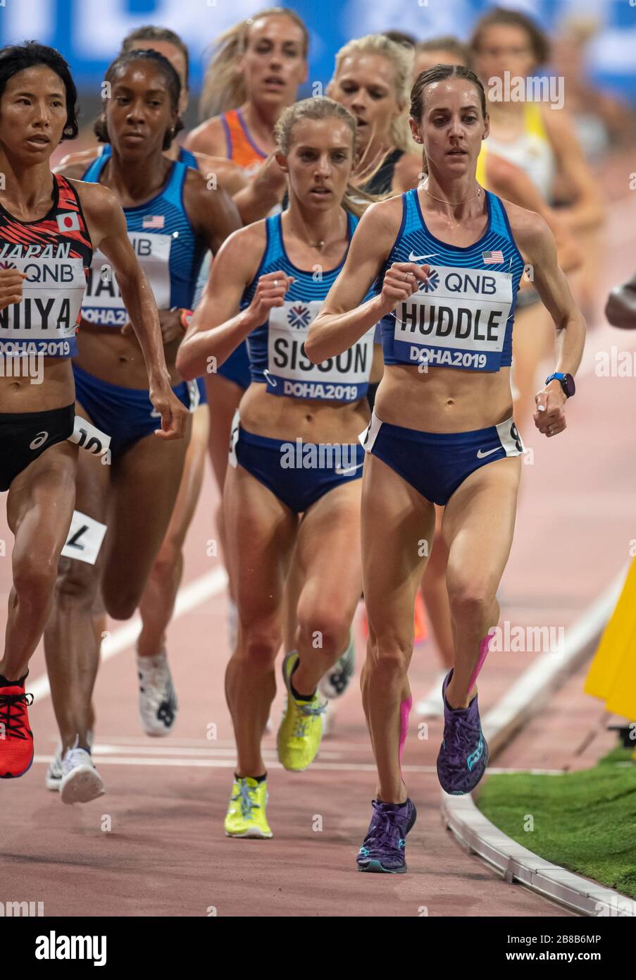DOHA - QATAR - SEP 28: Molly Huddle (USA) competing in the Women's 10 ...