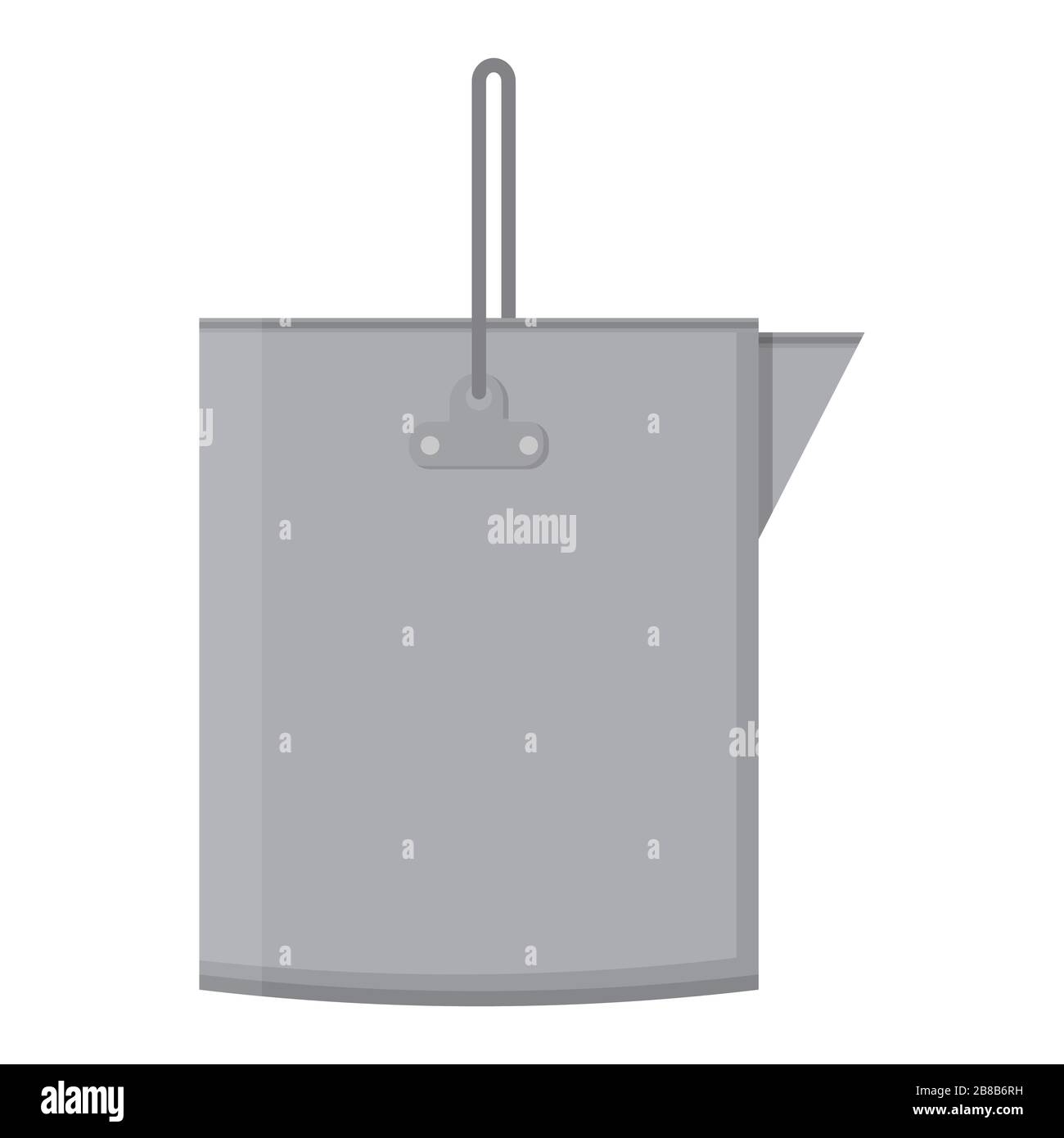 Metal bucket empty or with water for gardening isolated on white ...