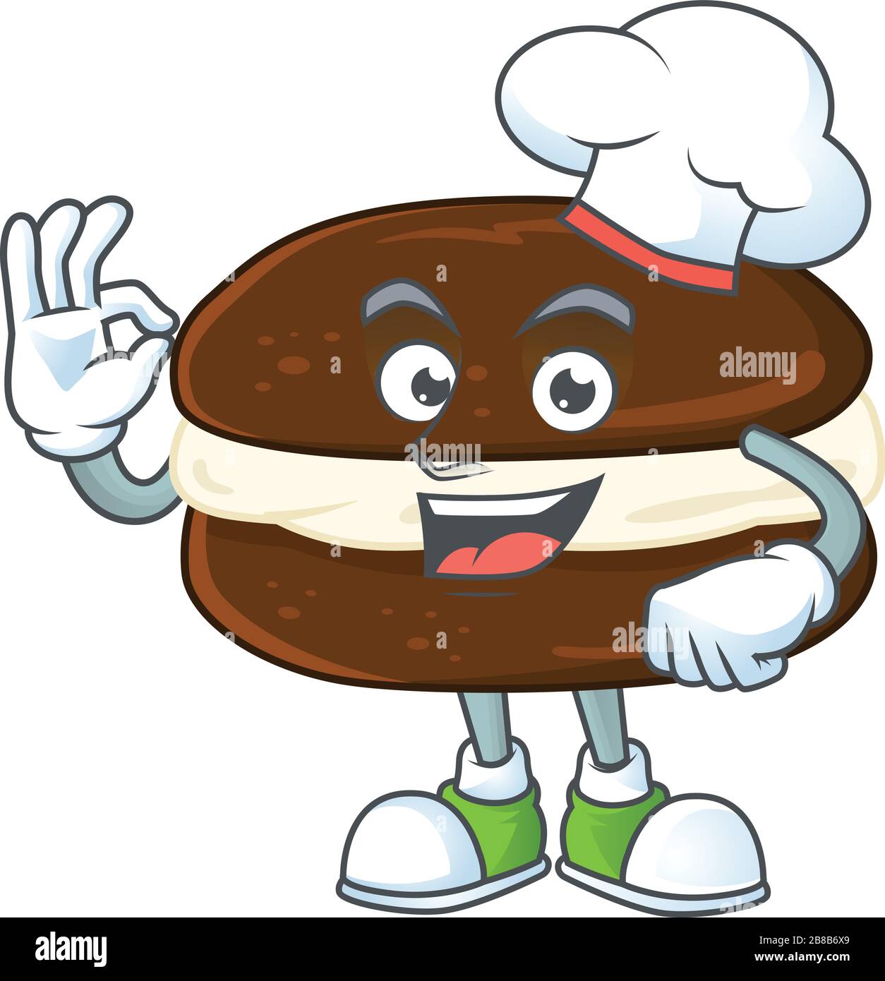 A picture of whoopie pies cartoon character wearing white chef hat ...