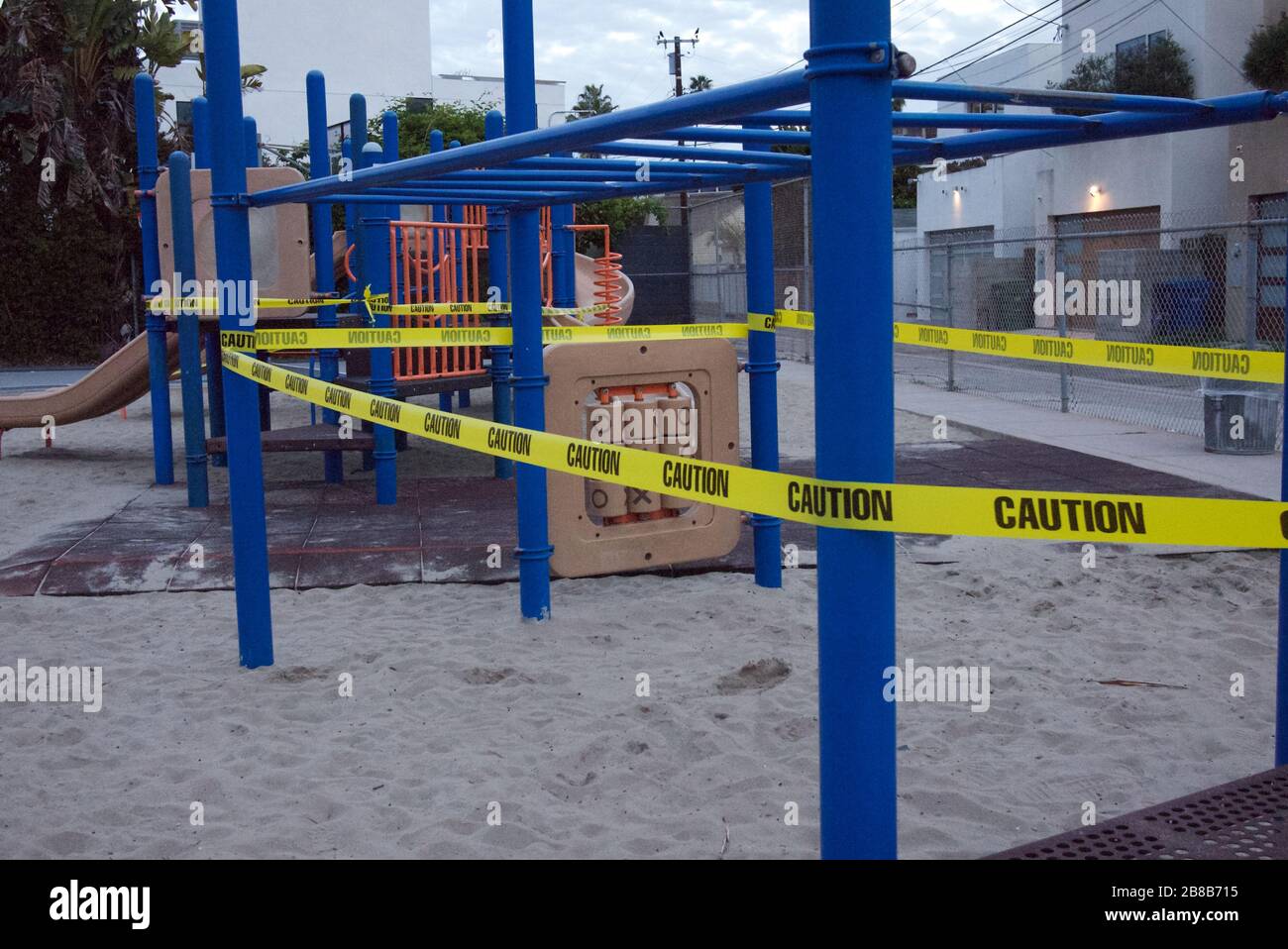 Playground with caution tape hi-res stock photography and images - Alamy