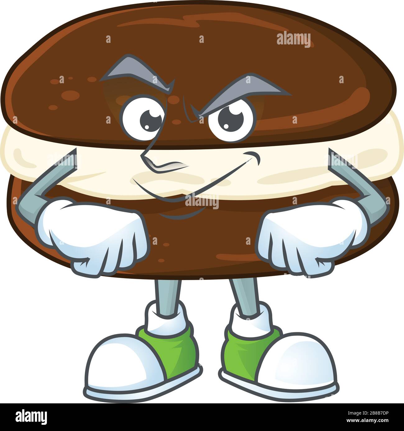 An icon of whoopie pies mascot design with confident gesture Stock ...