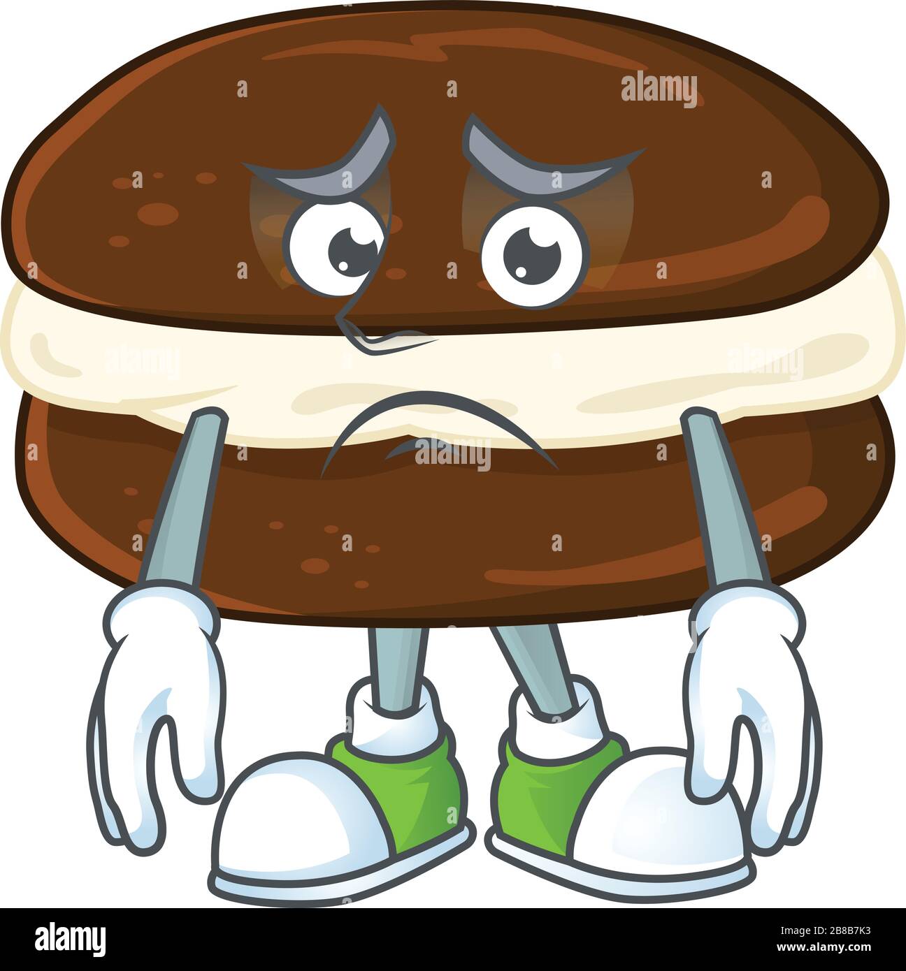 Whoopie pies mascot design style with worried face Stock Vector Image ...