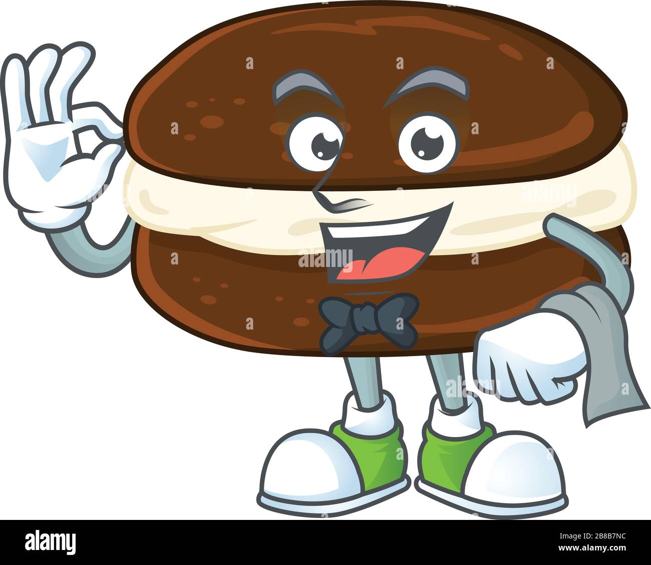 A character of whoopie pies waiter working in the restaurant Stock ...
