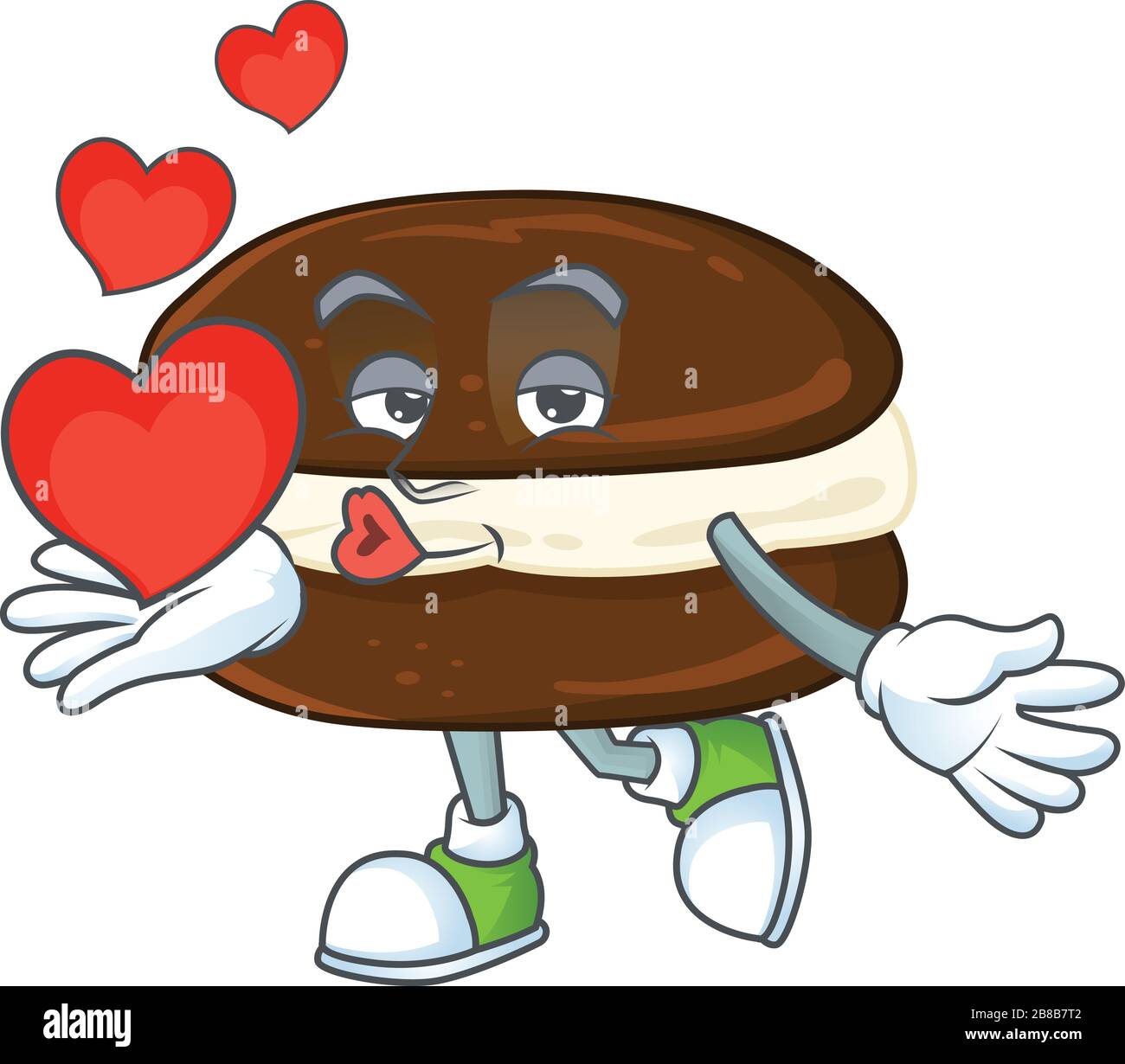 A romantic cartoon character of whoopie pies with a heart Stock Vector ...