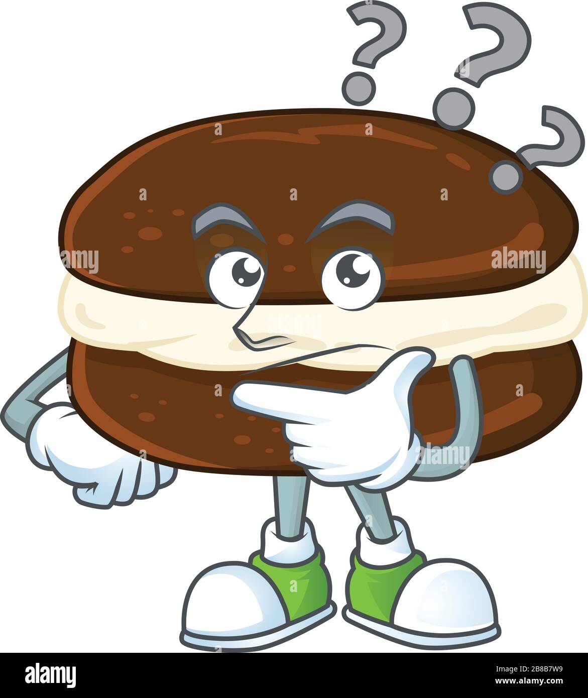 Cute whoopie pies cartoon character using a microphone Stock Vector ...