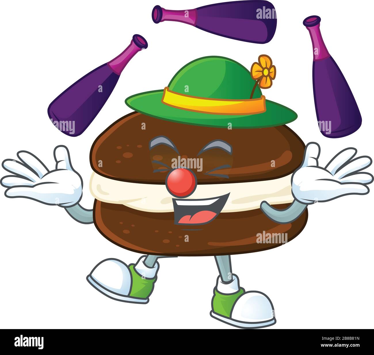Whoopie pies cartoon character concept love playing Juggling Stock ...