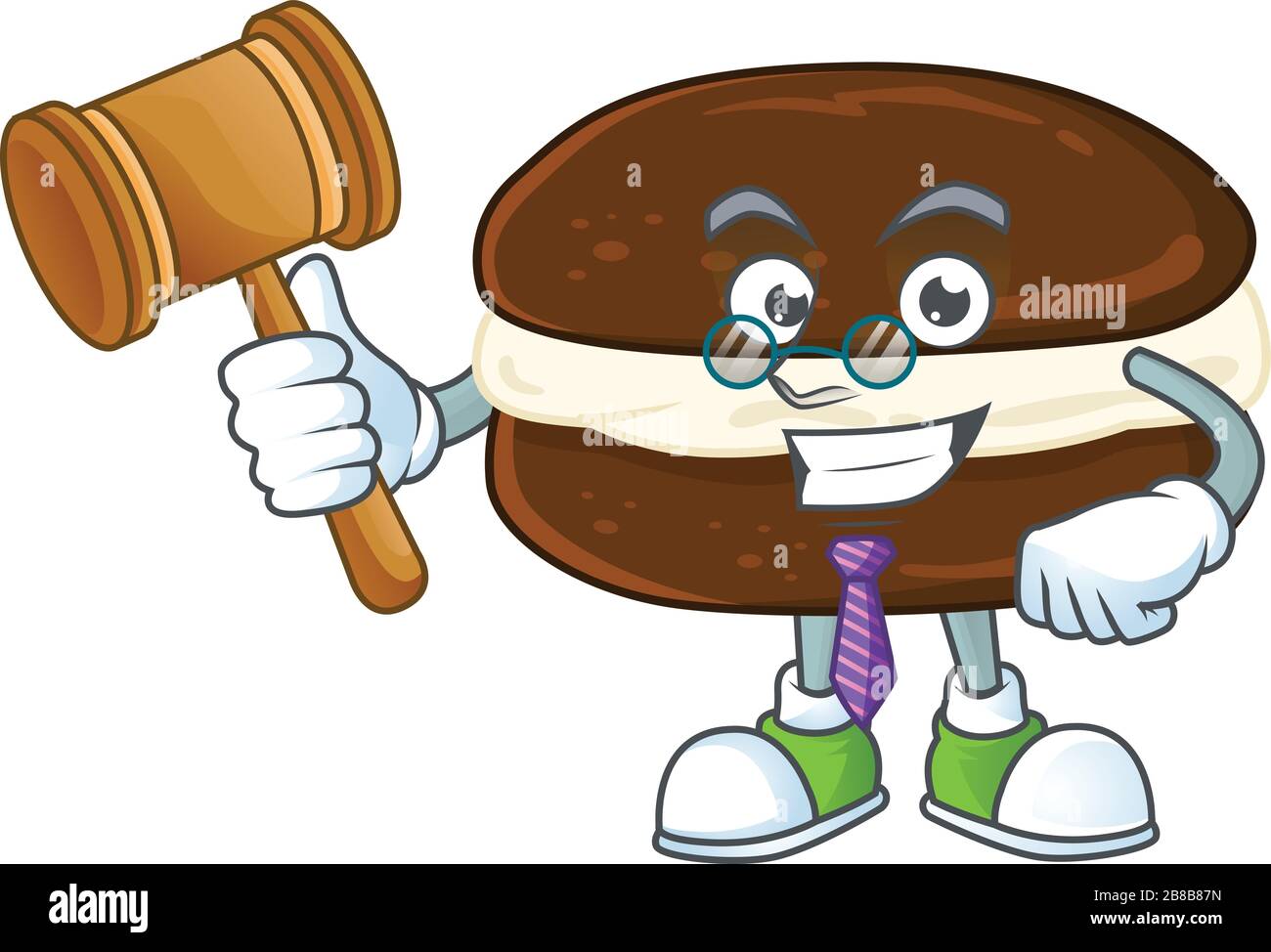 Whoopie pies wise judge cartoon character design with cute glasses ...