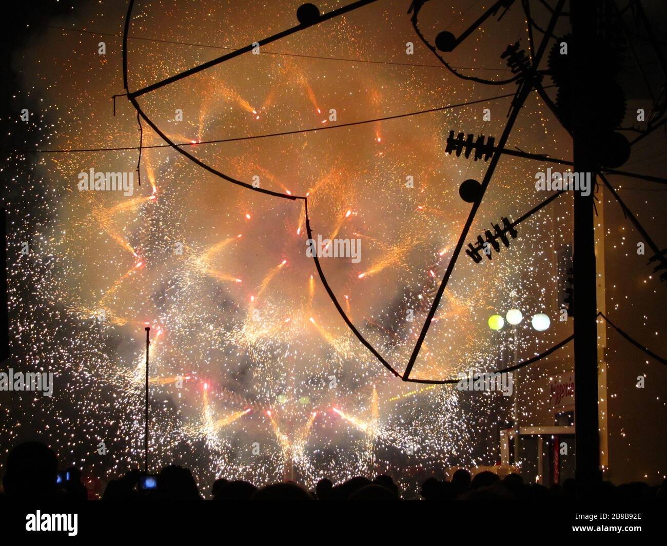 Beautiful traditional fireworks display during the local Maltese ...