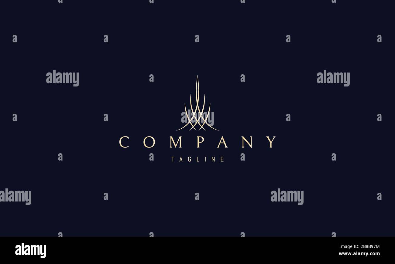 Vector golden logo on which an abstract image of an elegant tower Stock ...