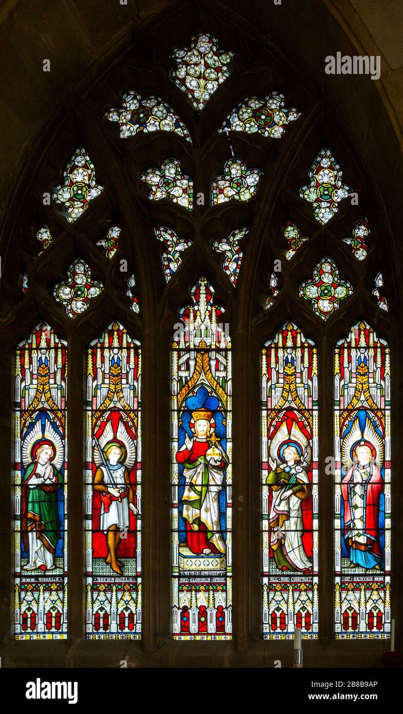 Stained glass window Brantham church, Suffolk, England, UK east window ...
