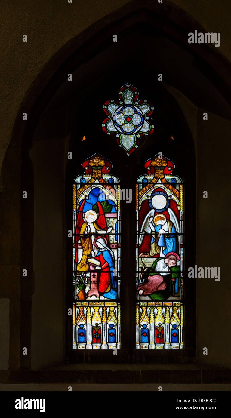 Stained glass window Brantham church, Suffolk, England, UK east window ...