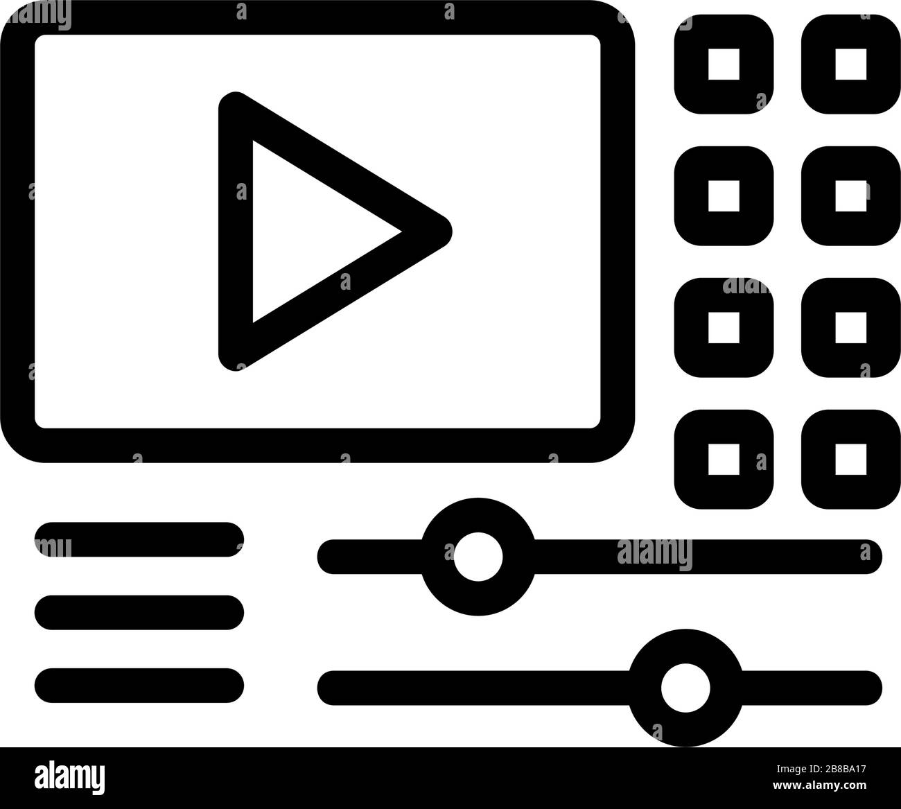 online video icon vector outline illustration Stock Vector Image & Art ...