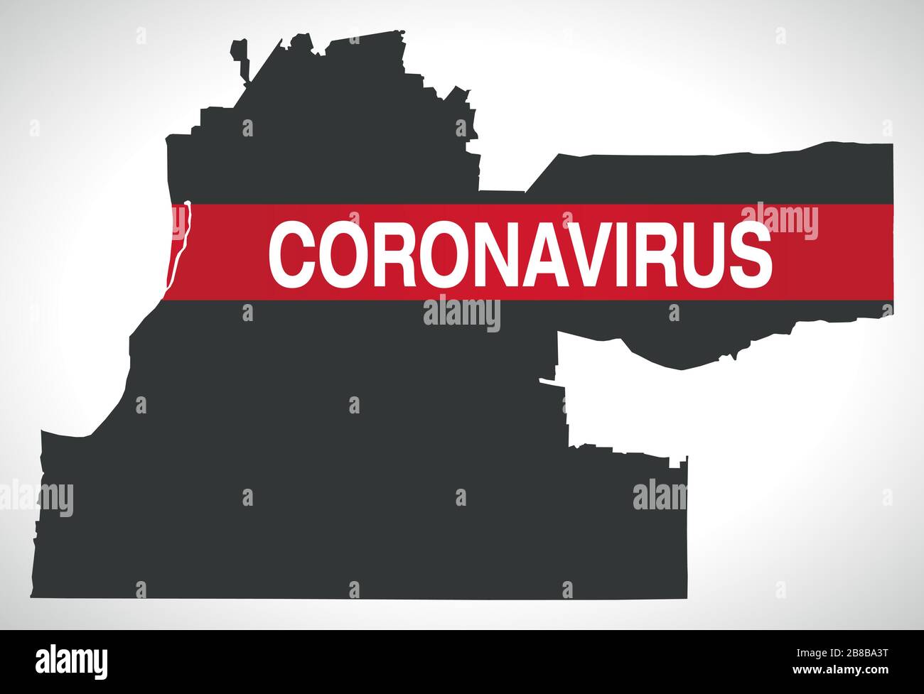 Memphis Tennessee city map with Coronavirus warning Stock Vector Image ...