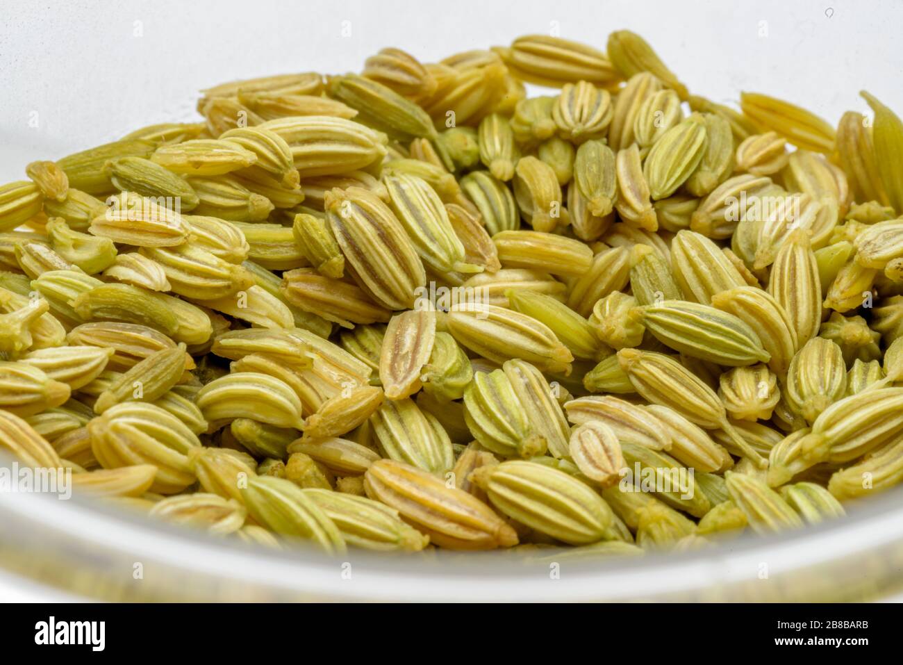 fennel seeds glass teapot brewed for healthy drink on white background ...