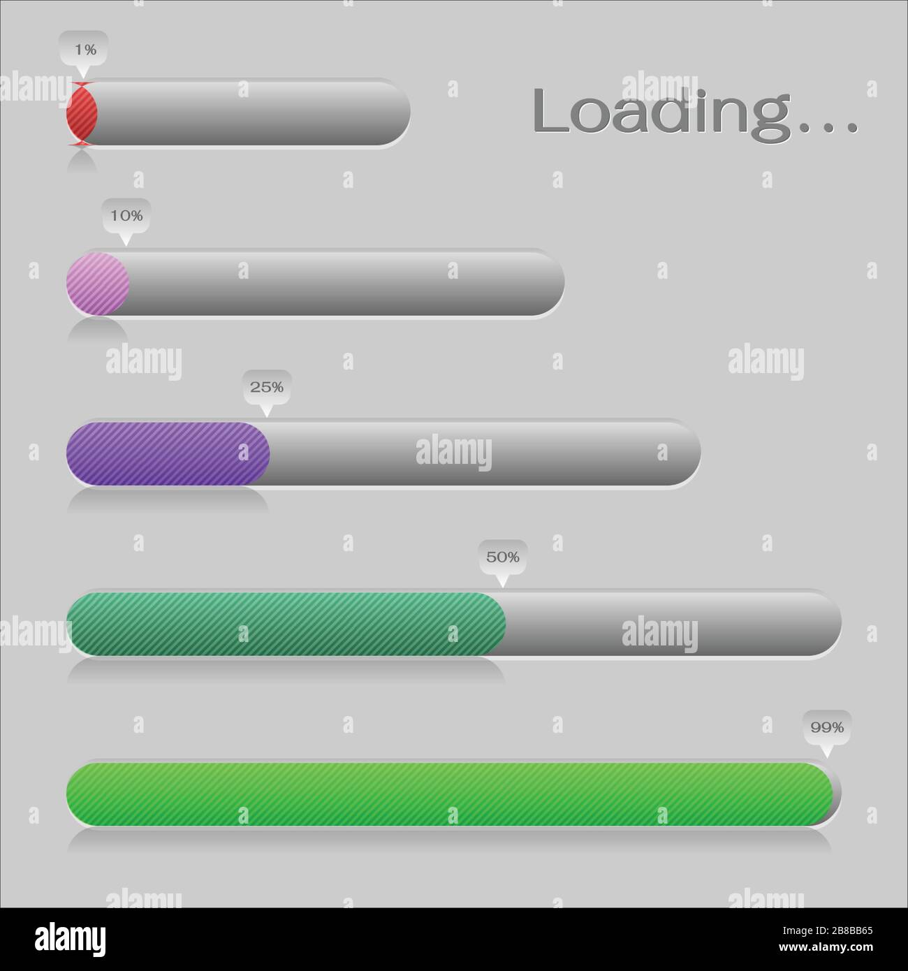 Created loading bar on grey background, stock vector Stock Vector Image ...