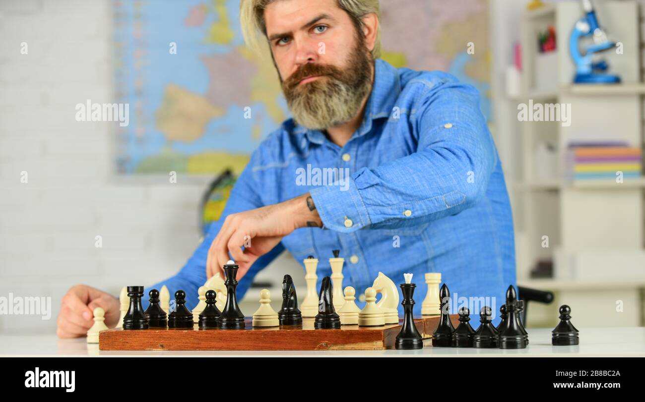 Development logics. School teacher. Playing chess. Intellectual hobby ...