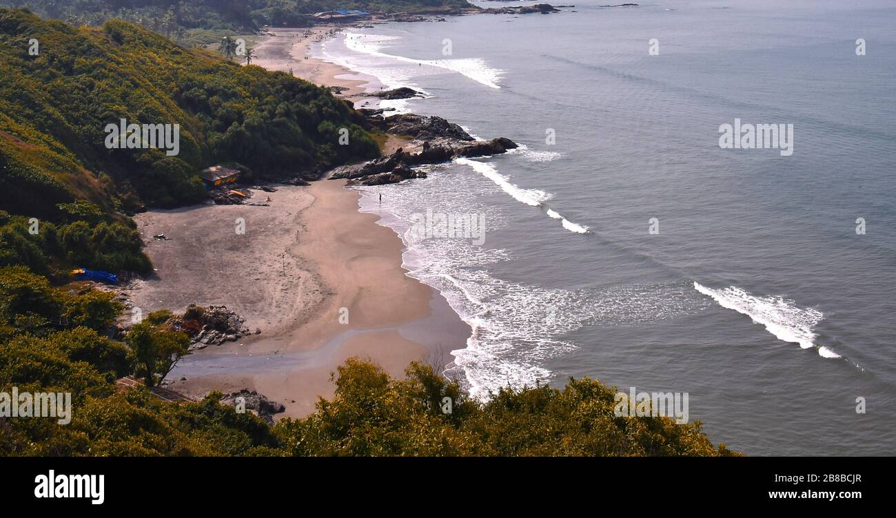 white waves captured from the sky in Goa Stock Photo - Alamy