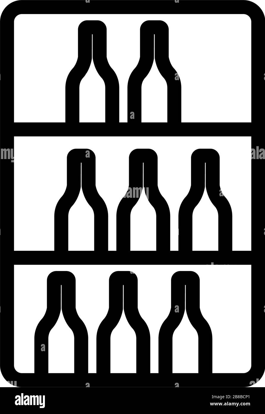 the bottle shop shelf icon vector outline illustration Stock Vector ...