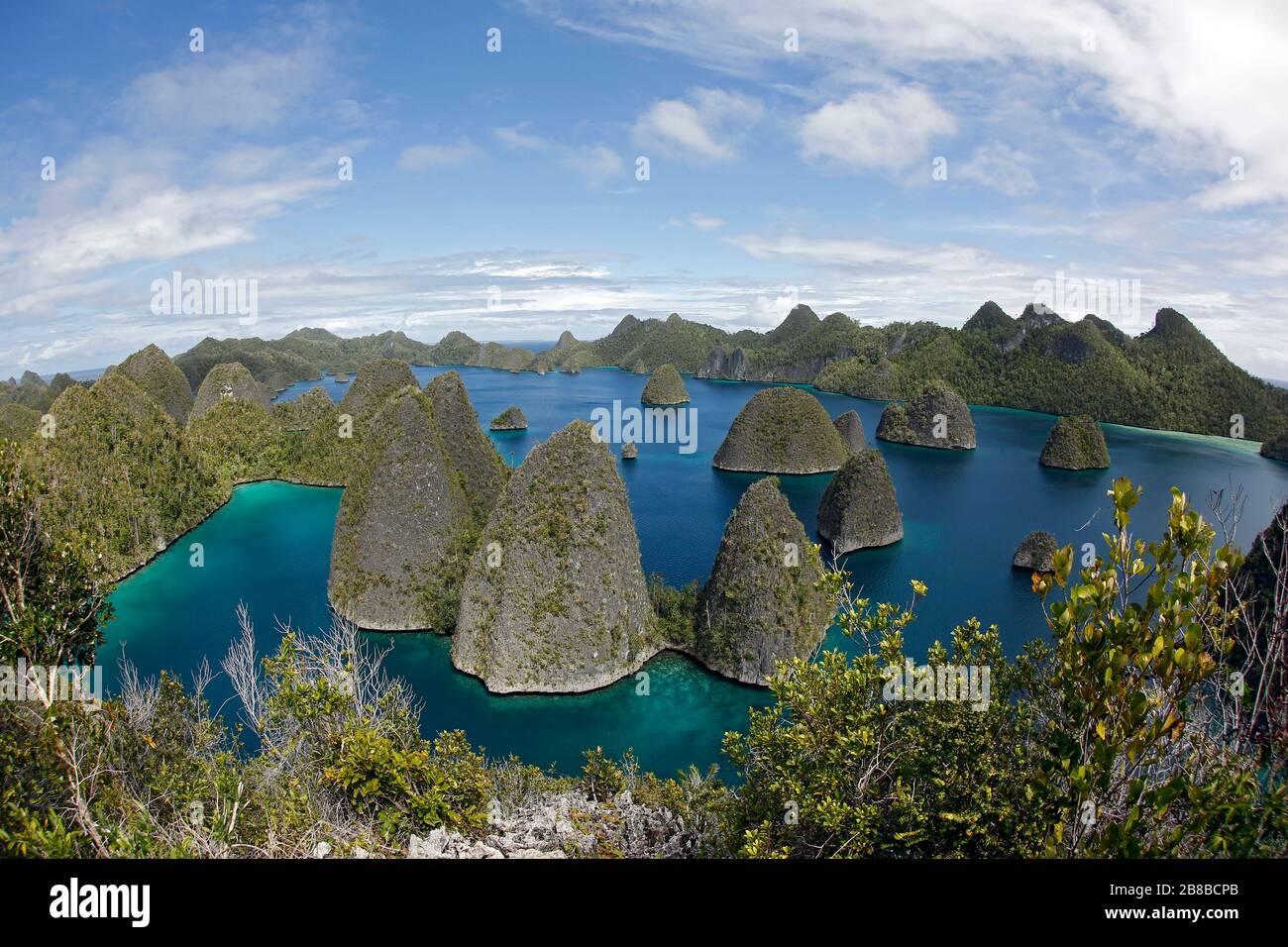 Panoramic View of Wayag, Raja Ampat. West Papua, Indonesia Stock Photo ...