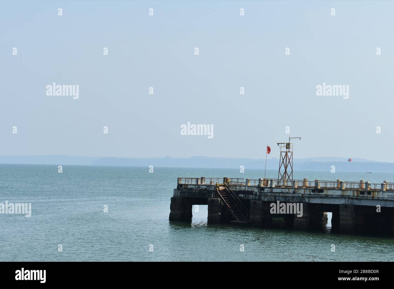 view from a distance of the dona paula bridge in goa Stock Photo - Alamy