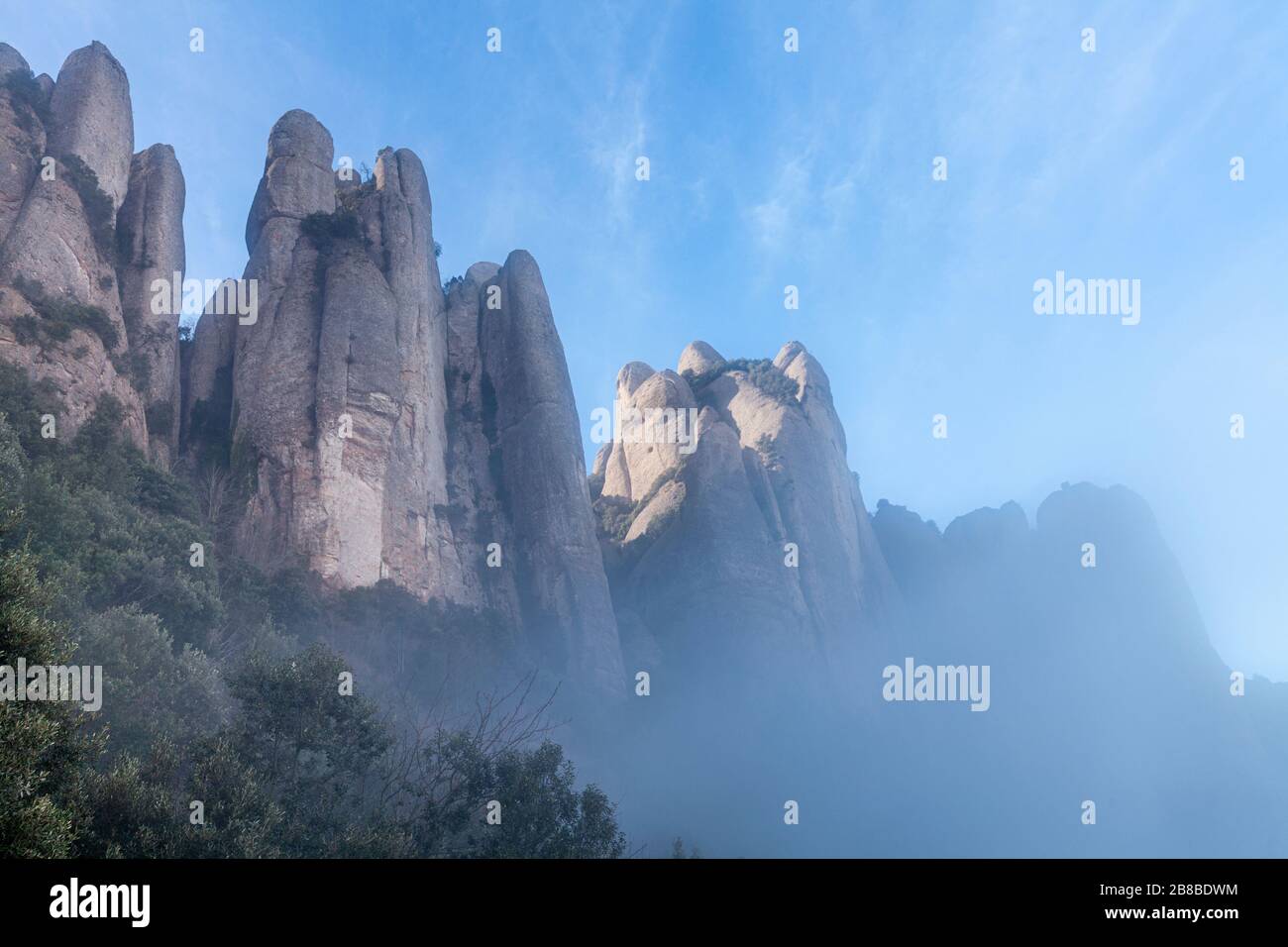Les Agulles, Natural Park of Montserrat mountain, Barcelona, Spain ...