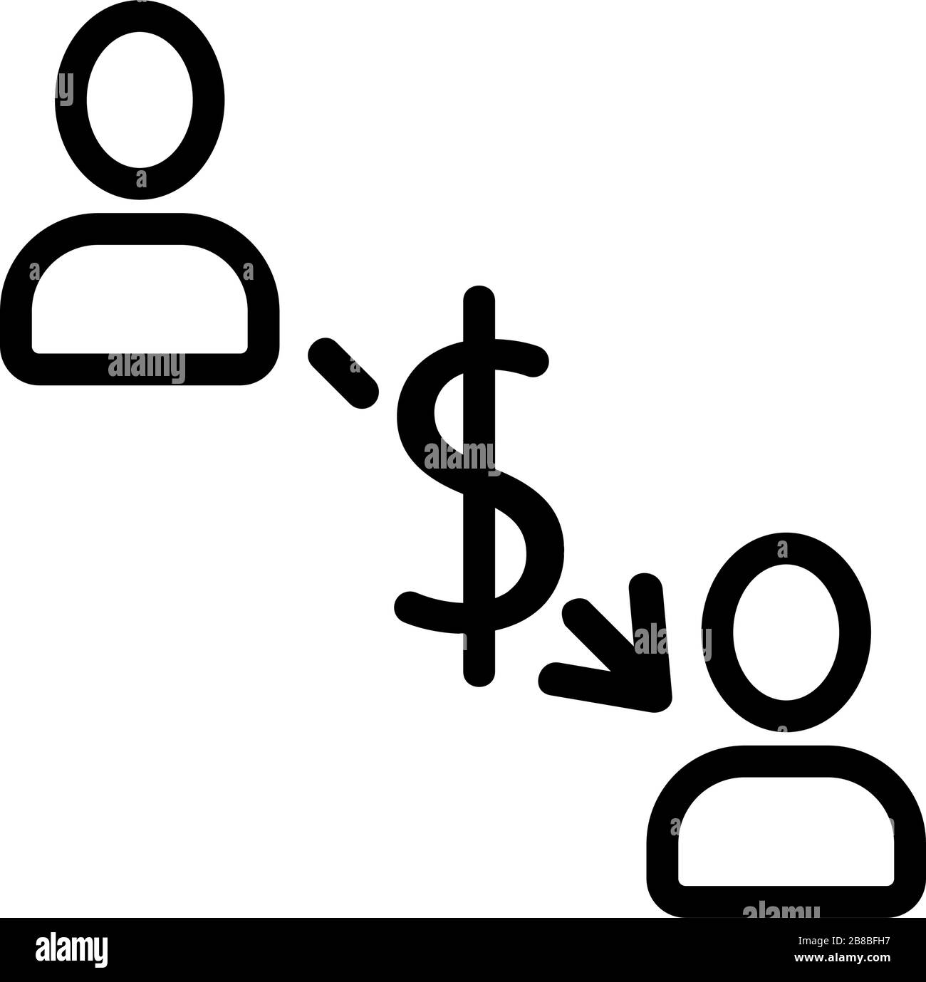 People Money Transfer Icon Vector Outline Illustration Stock Vector