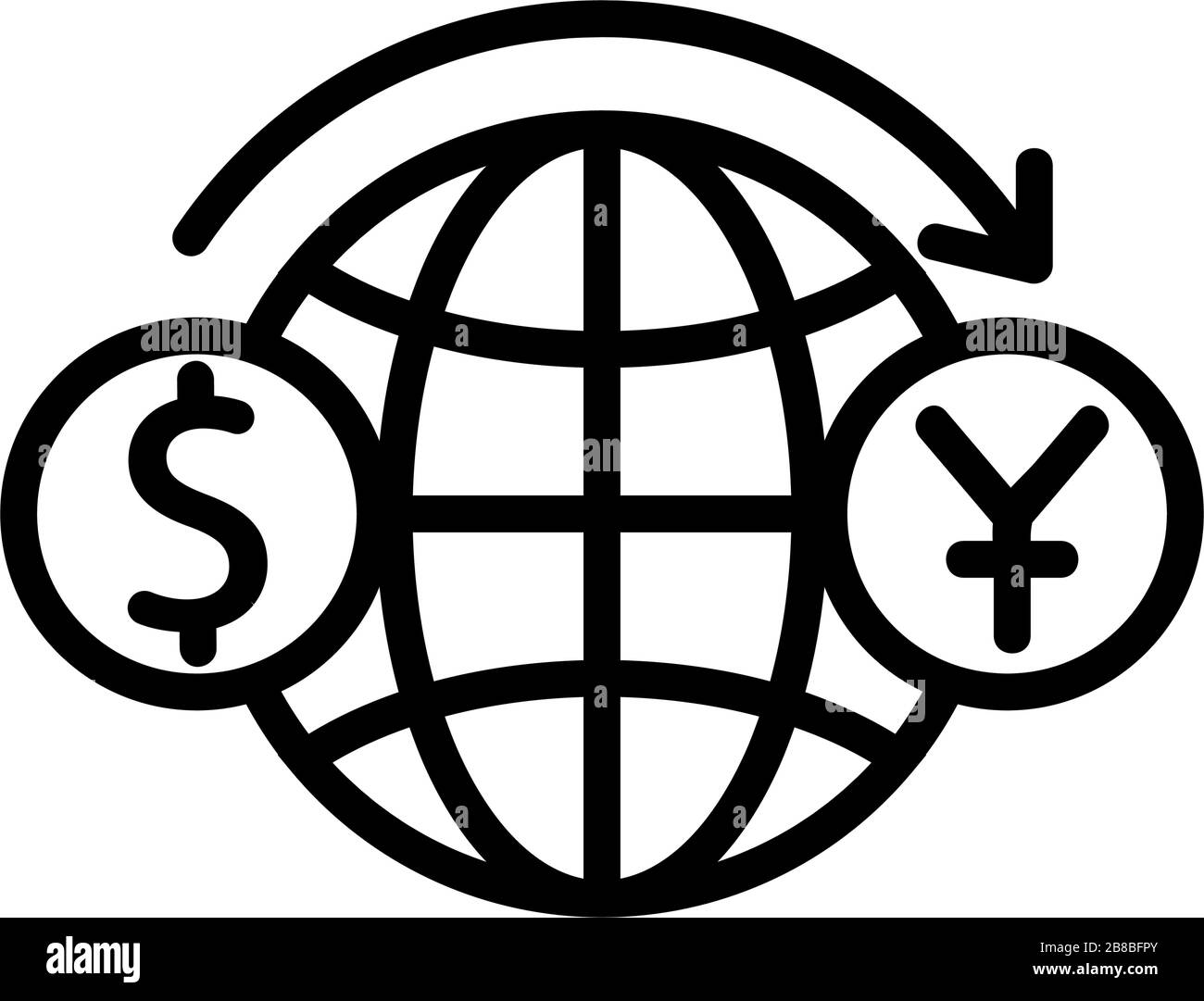 planet currency exchange icon vector outline illustration Stock Vector ...