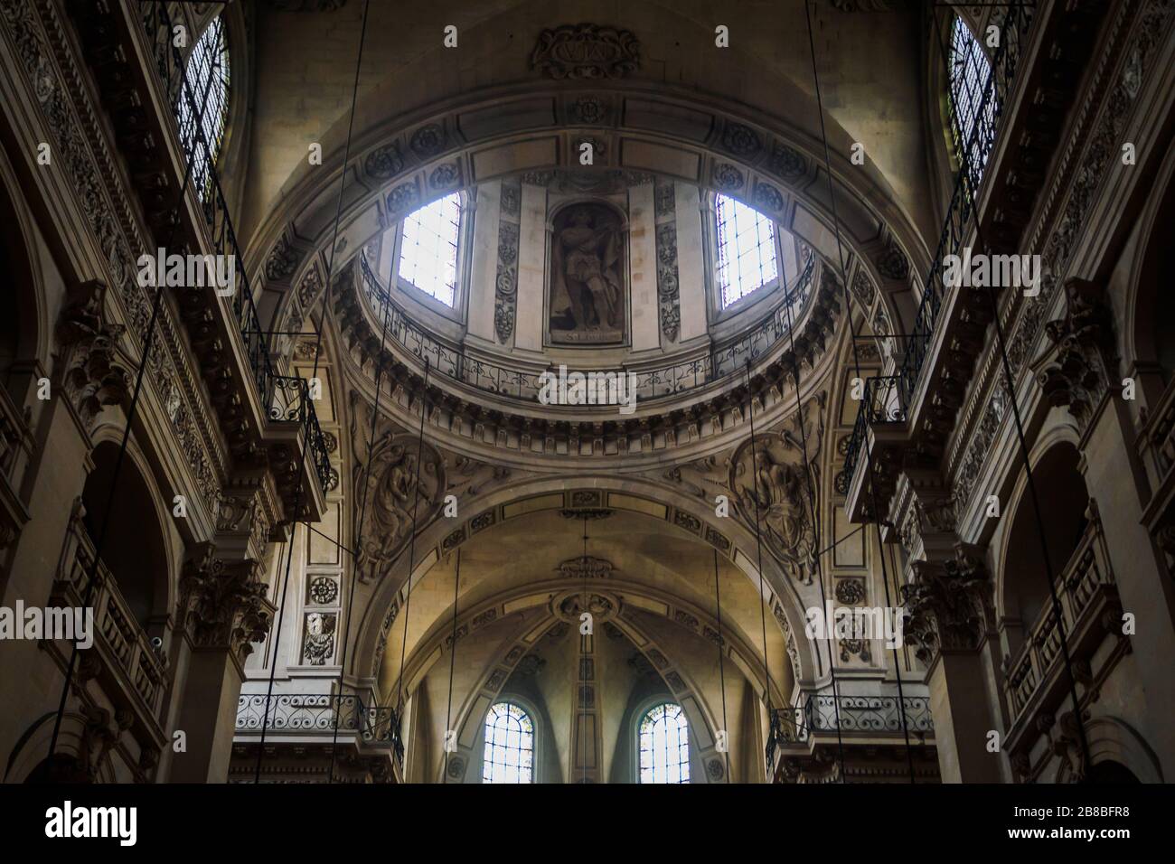 Inspiring architecture of the Saint Paul church in Paris Stock Photo ...