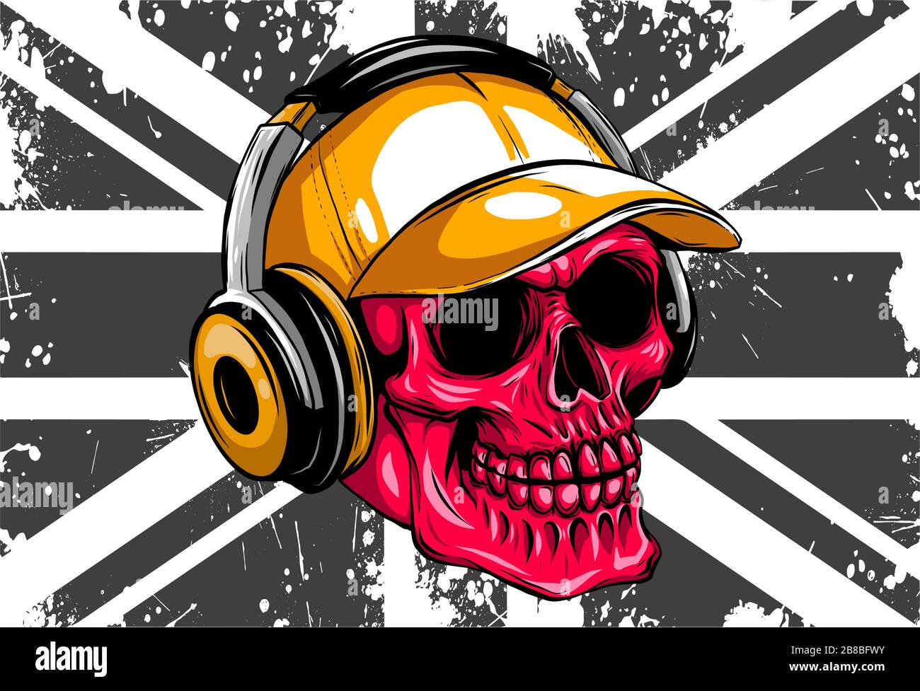 Union Jack Skull Tattoos Patriotic Uk Flag Skull Tattoo Ornament Stock