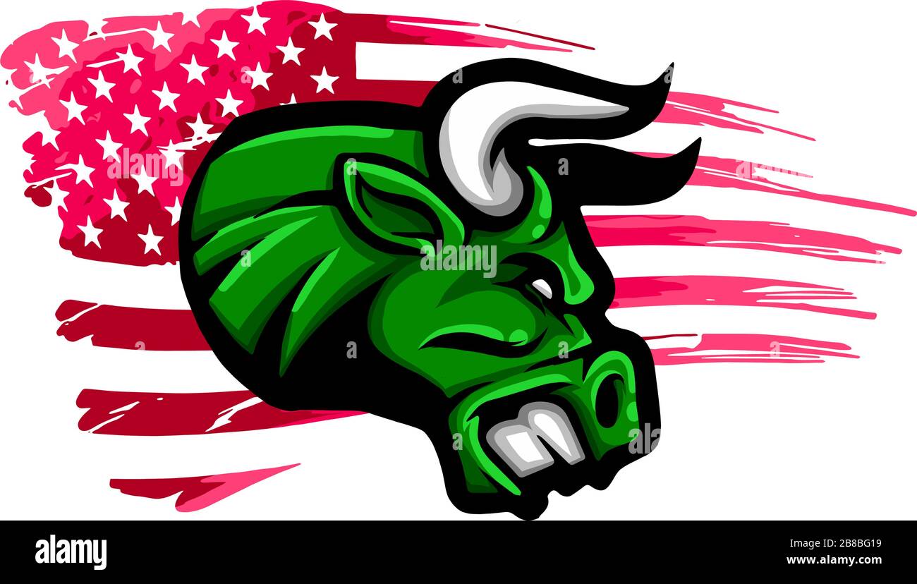 Angry bull, logo, symbol american flag vector Stock Vector Image & Art ...
