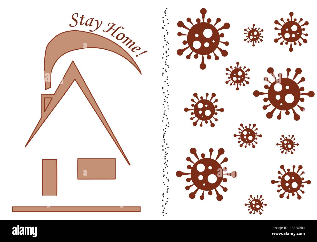 stay home logo - virus icon vector - coronavirus protection Stock ...