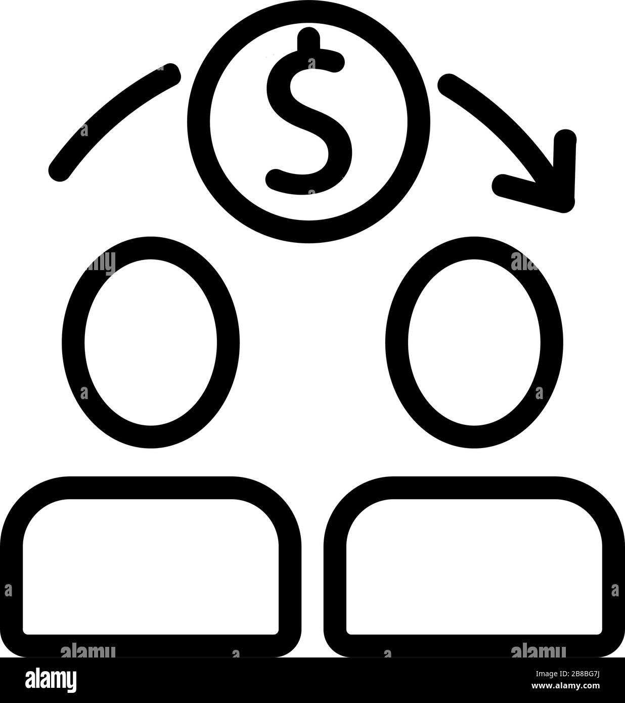 people money transfer icon vector outline illustration Stock Vector ...