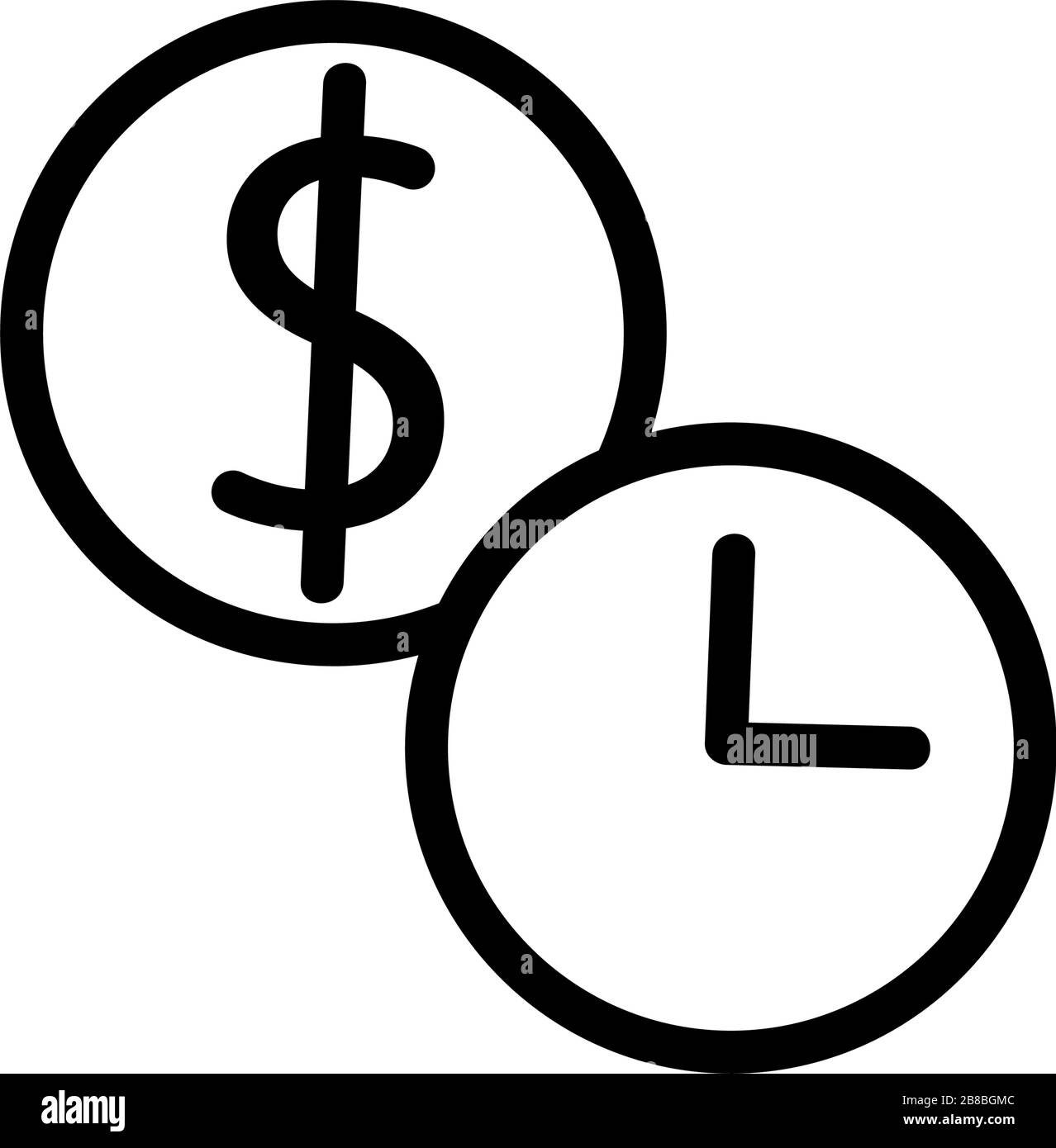 coin time icon vector outline illustration Stock Vector Image & Art - Alamy